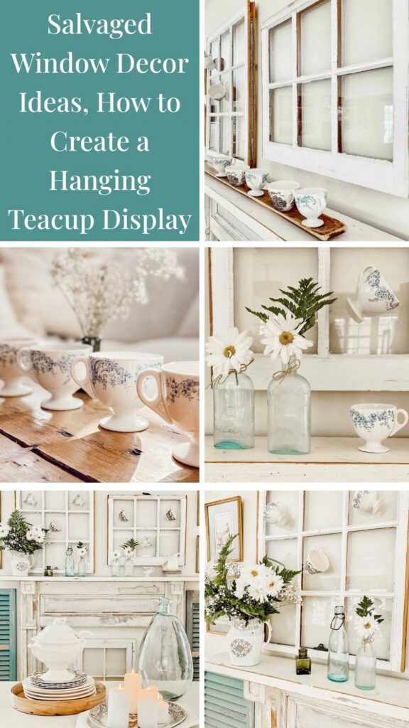 Salvaged Window Decor Ideas, How to Create a Hanging Teacup Display