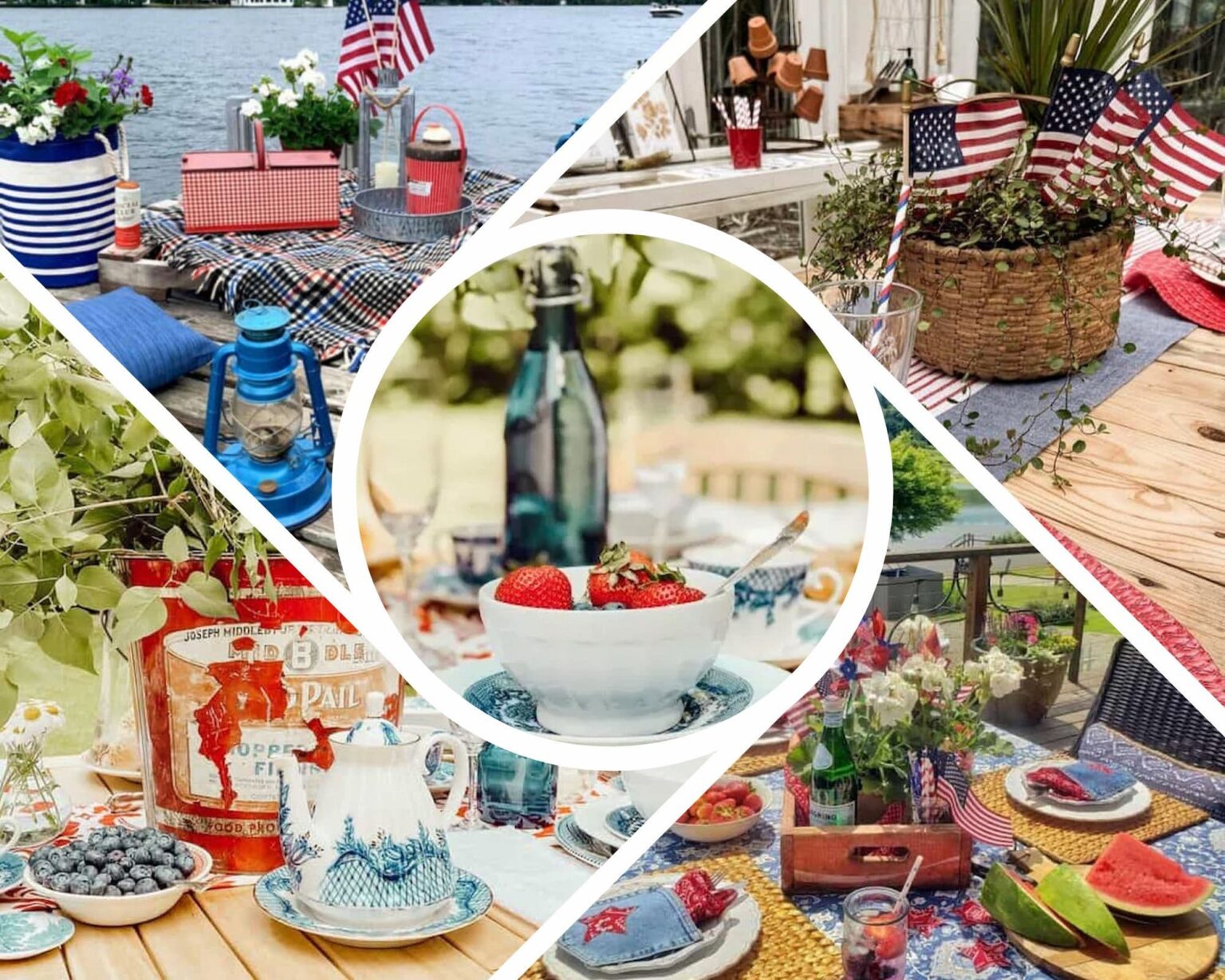 Patriotic Alfresco Table Setting Ideas with Vintage Charm for Summer ...