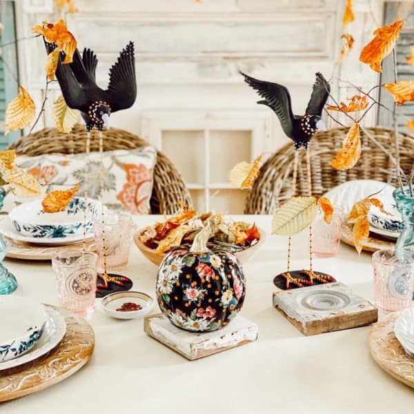 Halloween Skeleton Table Setting