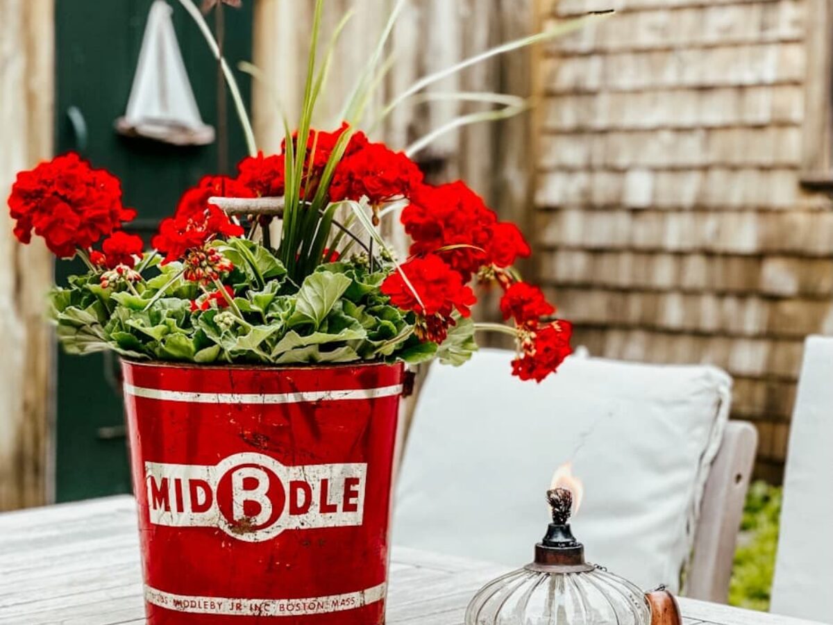 Galvanized Bucket Planter Ideas ACHLA DESIGNS 10.75 In. Long Steel