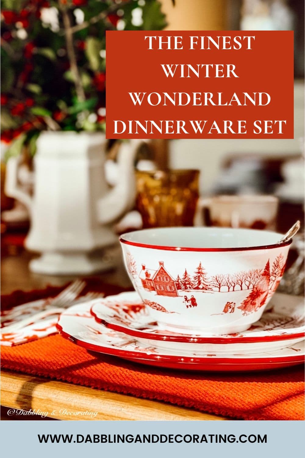 Toile Winter Wonderland Dinnerware | Dabbling & Decorating