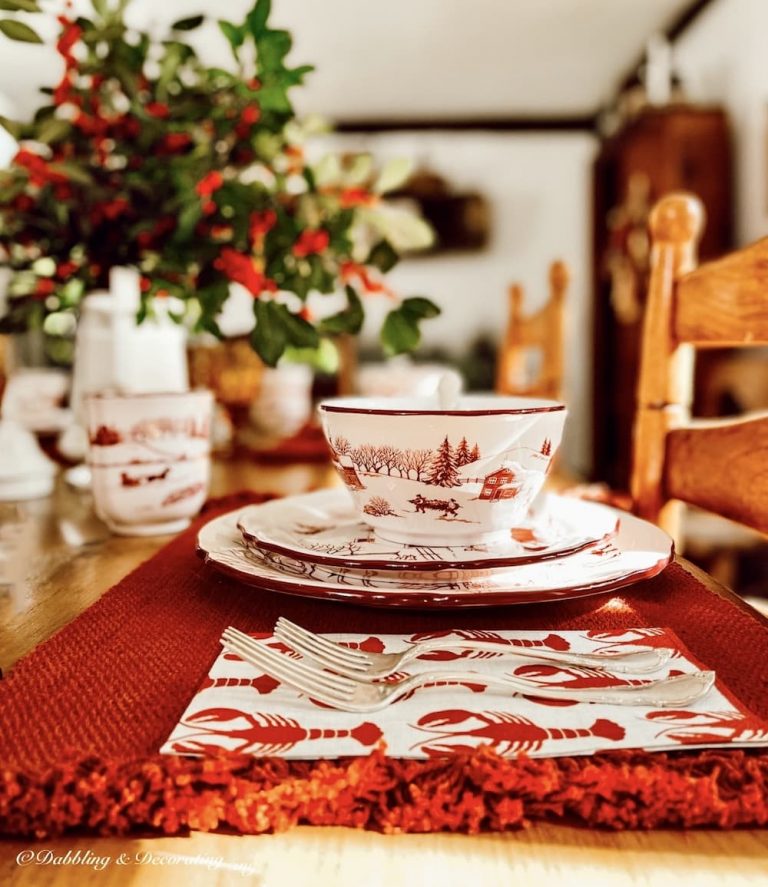 BICO Toile De Jouy Winter Wonderland Dinnerware: Red Toile Christmas ...
