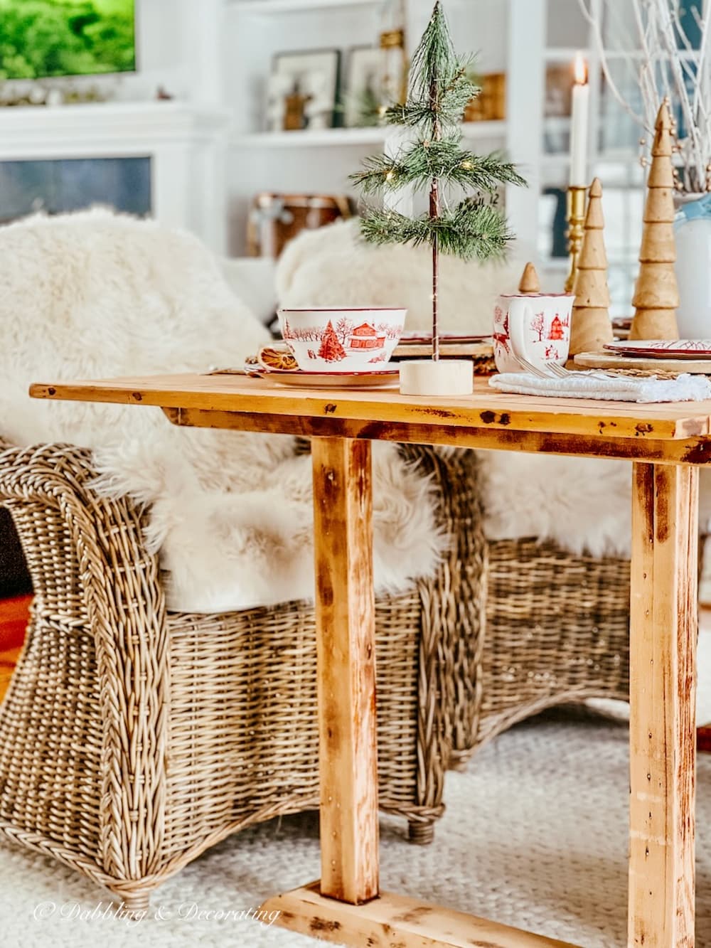 Winter Dining Room with Ski Lodge Decor | Dabbling & Decorating