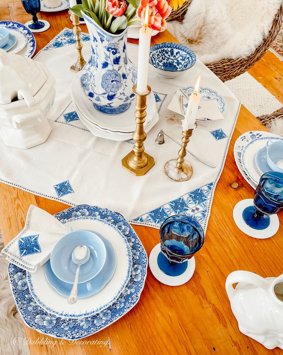 Thoughtful Romantic Antique Table Setting | Dabbling & Decorating