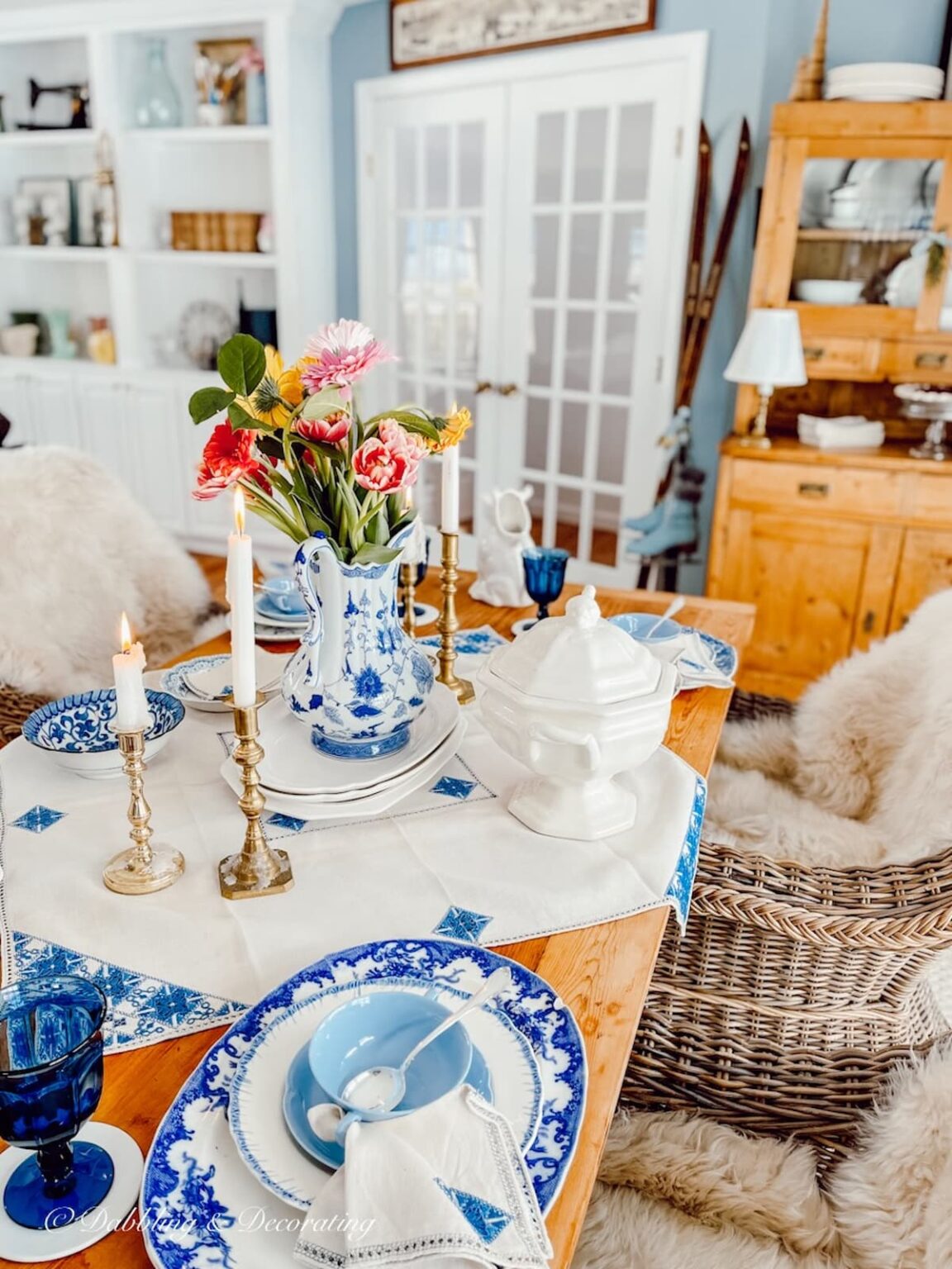 Romantic Antique Table Setting with Thoughtful Design | Dabbling and ...