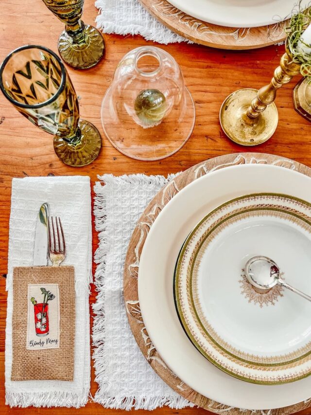 Vintage Tablescape with Irish Green and Daffodils