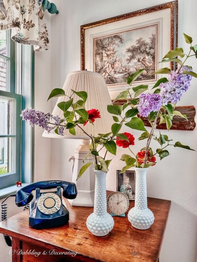 How I Styled a Summer Outdoor Tablescape with Milk Glass and Vintage Finds