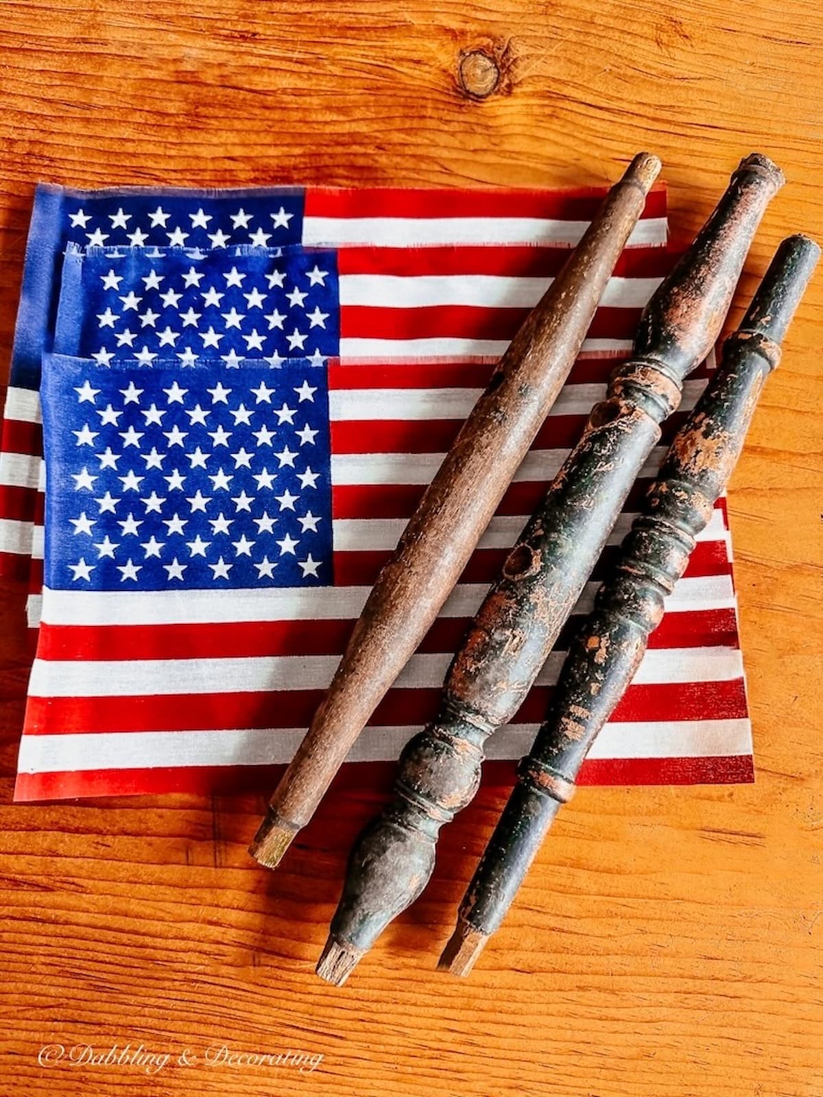 How to Make a Wooden American Flag with Vintage Spindles