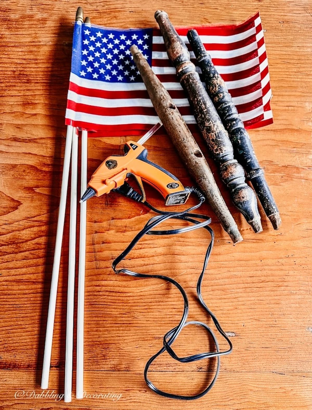 How to Make a Wooden American Flag with Vintage Spindles