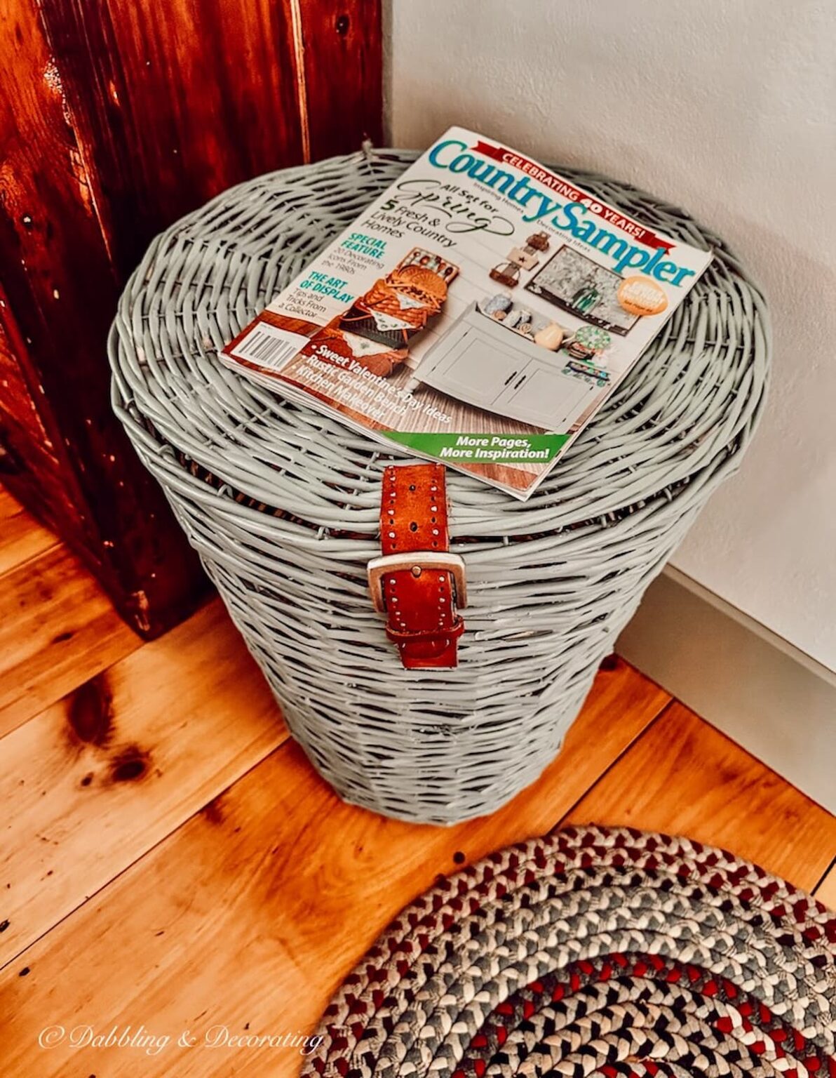 DIY Basket Woven With Leather Belt | Dabbling & Decorating