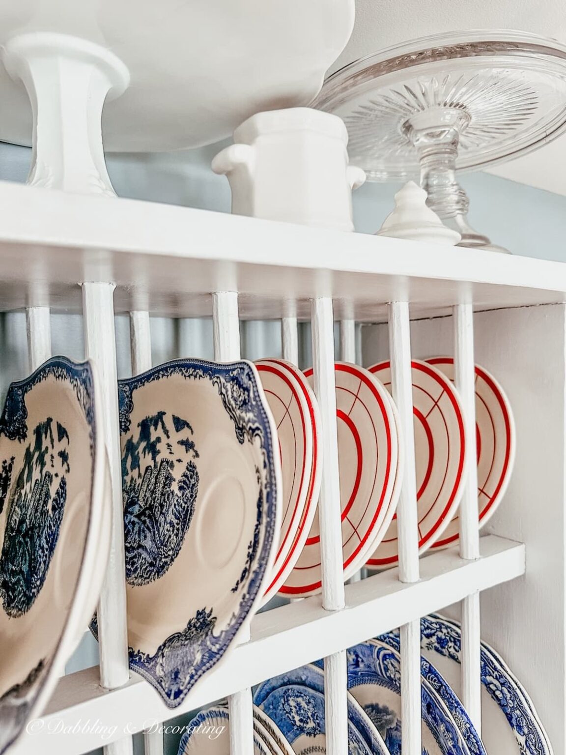 Styling Tip: How to Display Vintage Dishes in an Antique Cobbler’s Rack