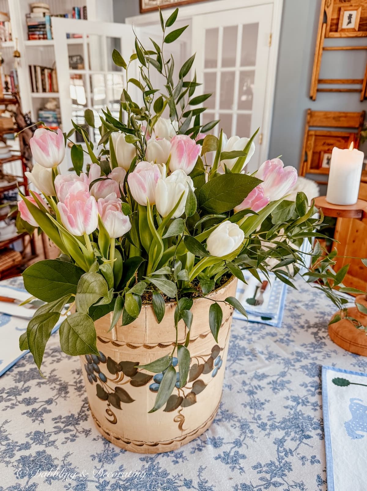 Vintage Wooden Bucket Flower Arrangement: A New England Way To Style ...